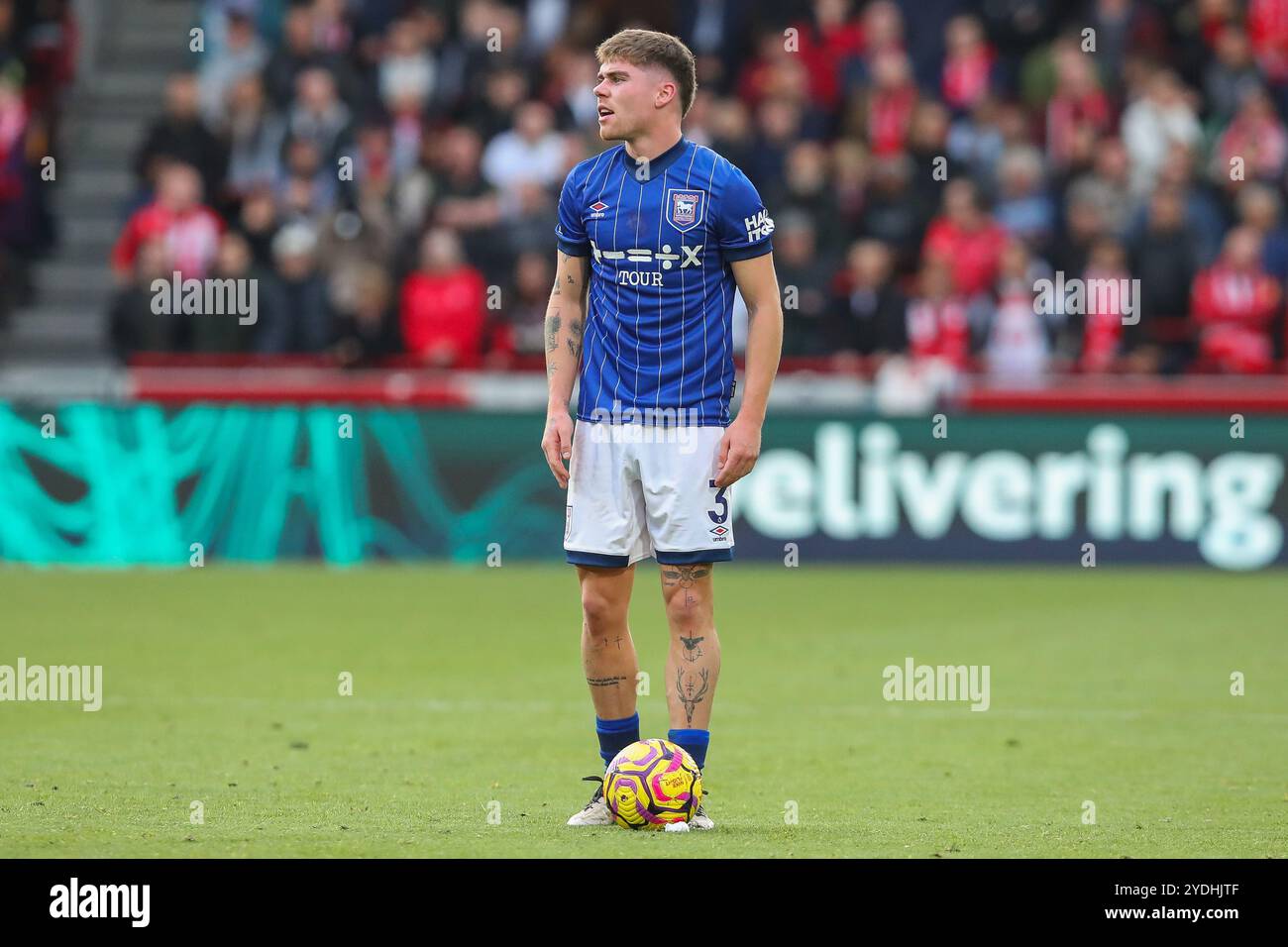Leif Davis of Ipswich Town looks on during the Premier League match ...