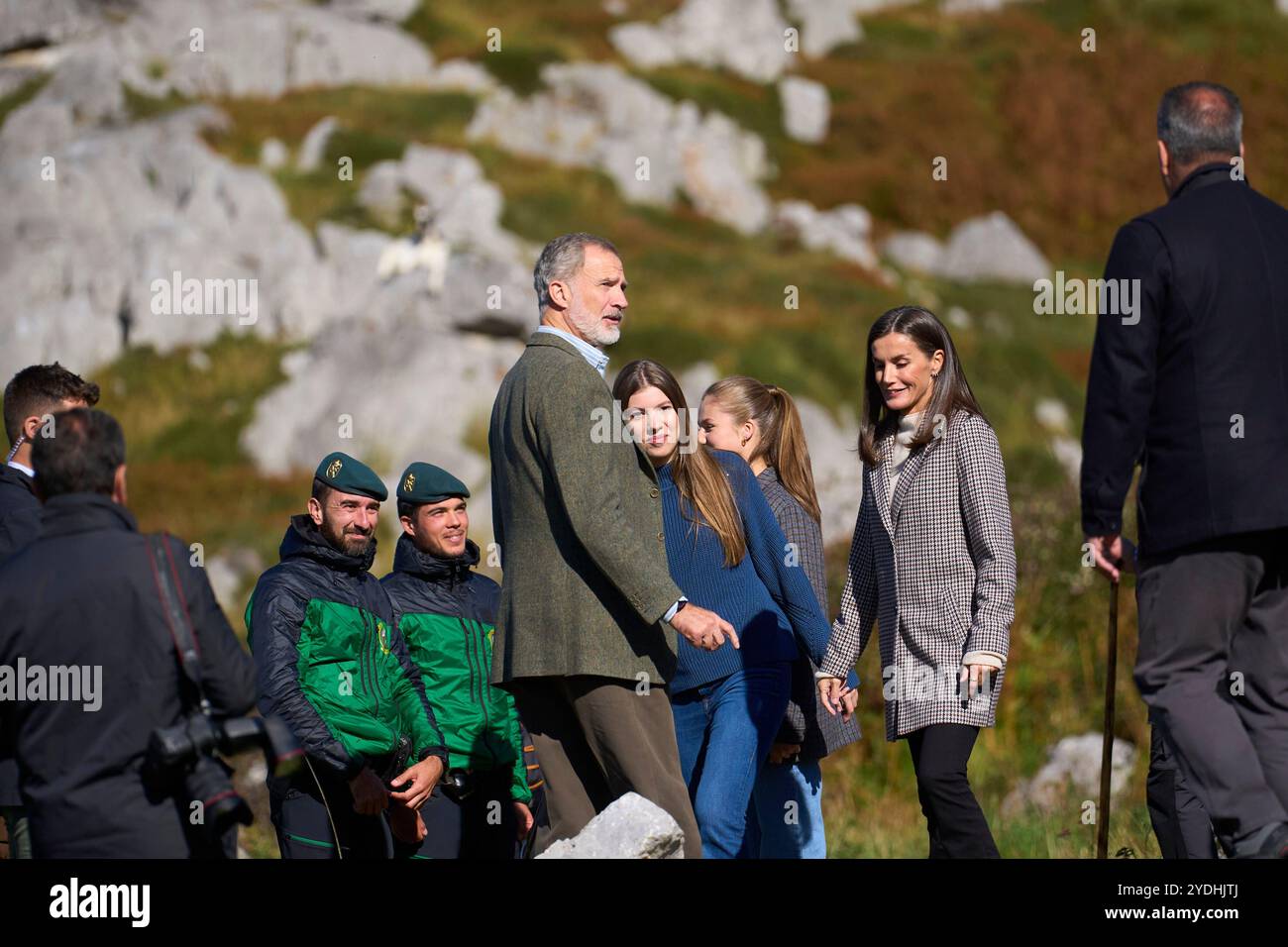Sotres, Spain. 26th Oct, 2024. King Felipe VI of Spain, Queen Letizia ...