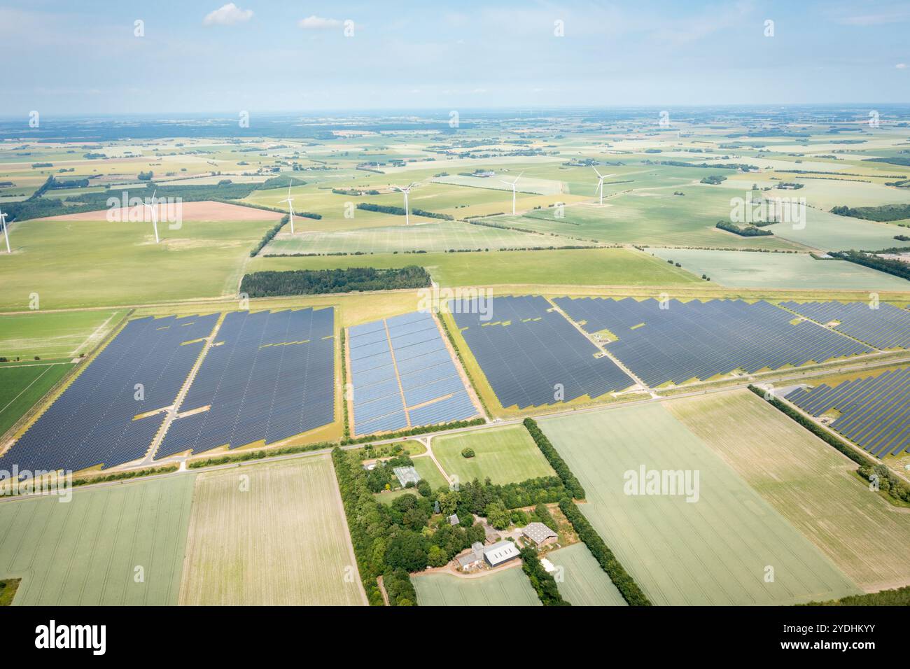 Aerial flying above solar panels hi-res stock photography and images ...