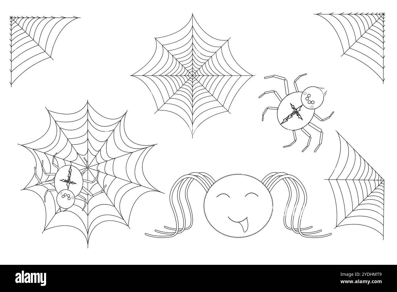 Fun and spooky Halloween coloring page featuring spiders and intricate ...