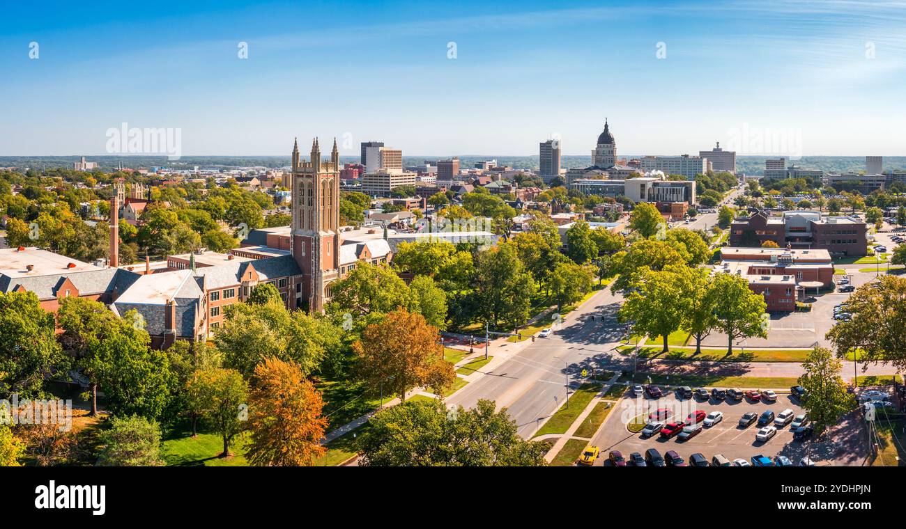 Aerial panorama of Topeka, Kansas Stock Photo - Alamy