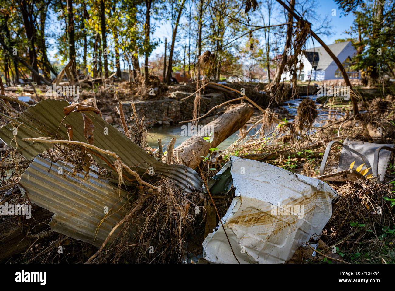 Construction debris in a home in Old Fort shows the extend of damage ...