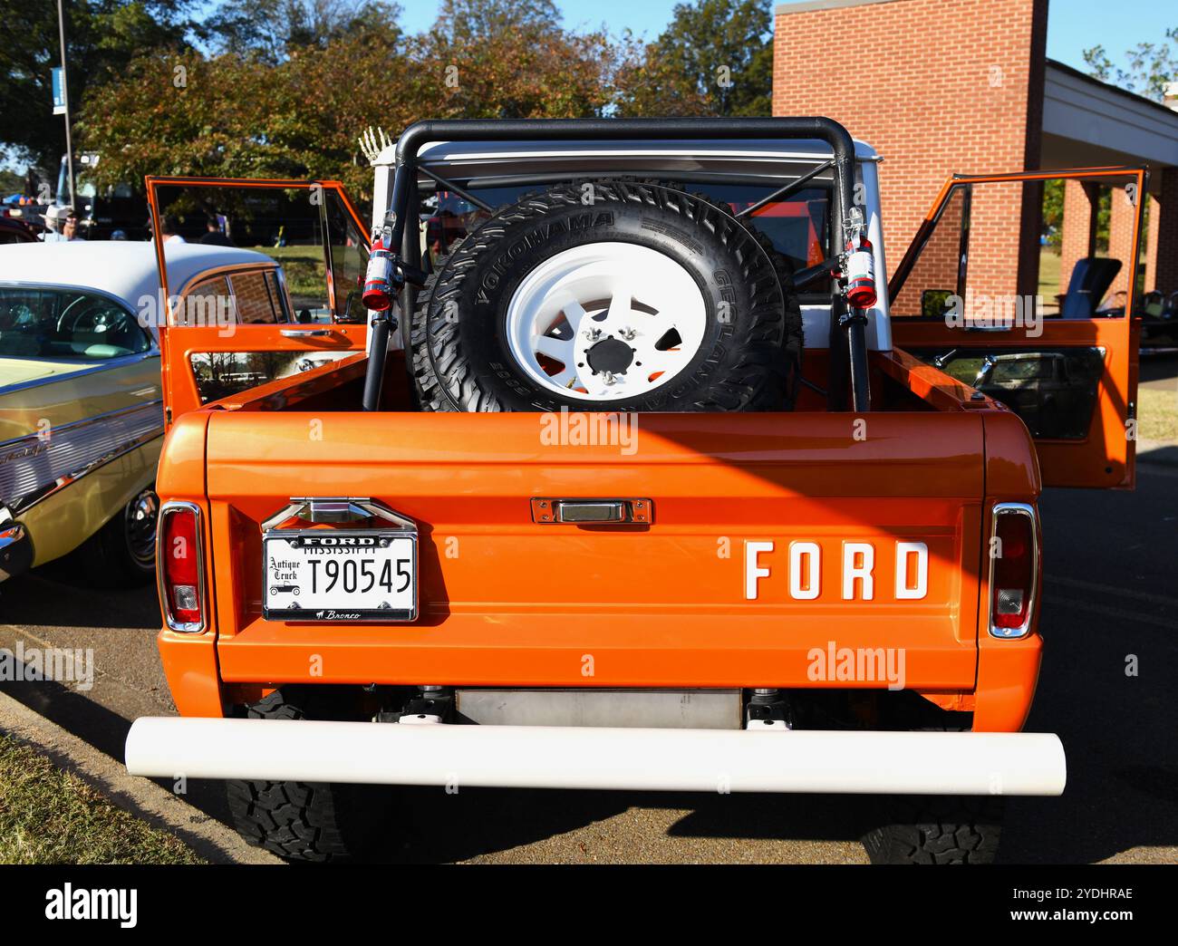 Vintage orange Ford Bronco Stock Photo - Alamy