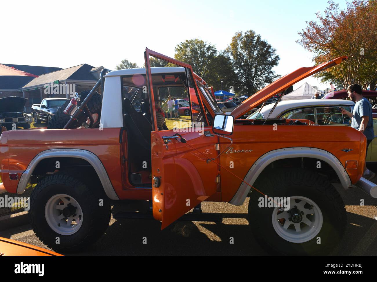 Vintage orange Ford Bronco Stock Photo - Alamy
