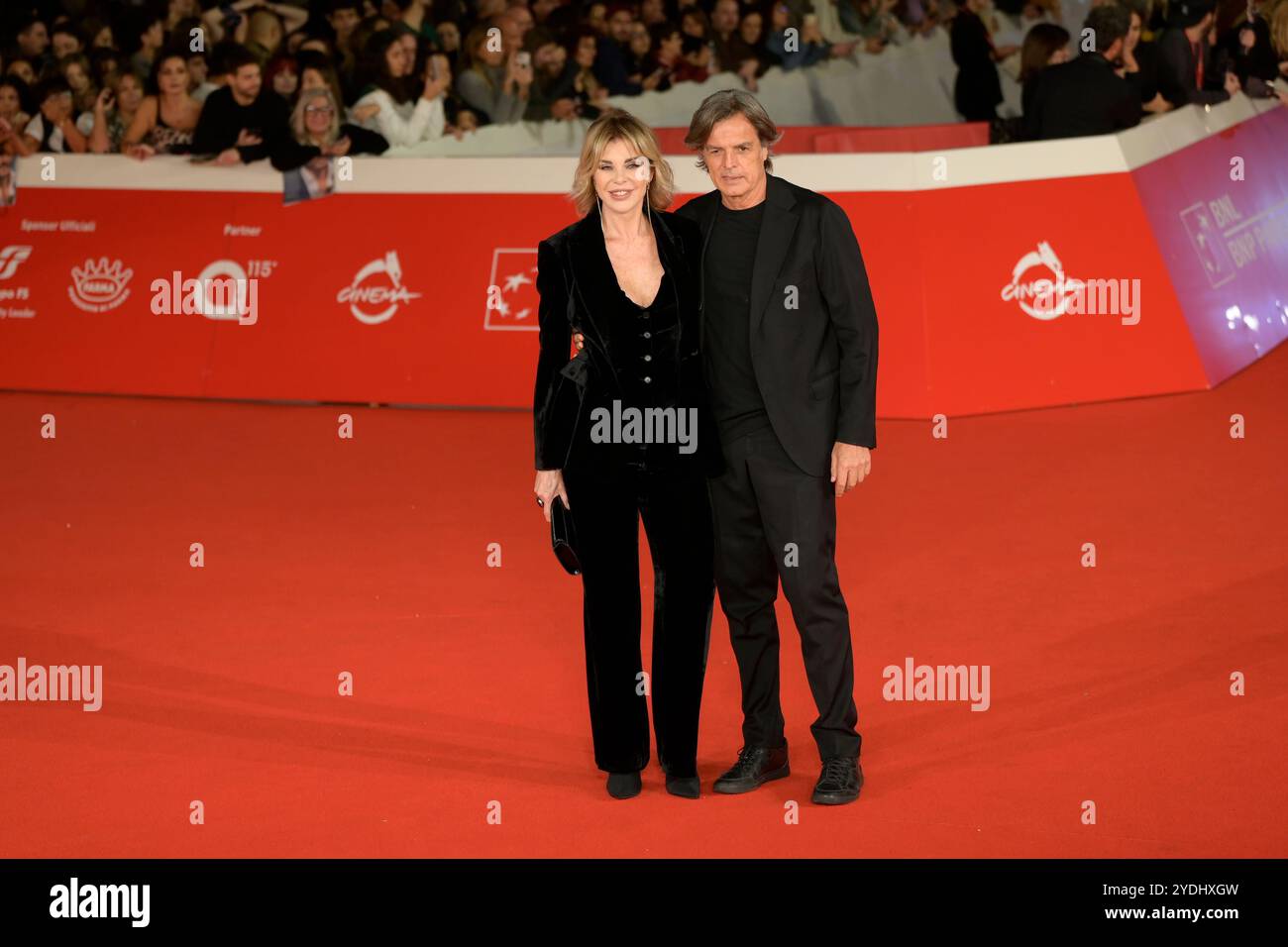 Rome, Italy. 26th Oct, 2024. Alba Parietti (l) and Fabio Adami (r ...
