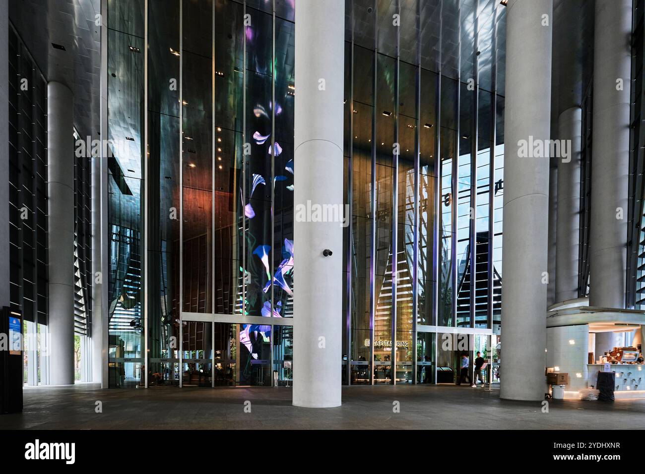 Singapore - August 12, 2024: CapitaSpring skyscraper entrance with high ...