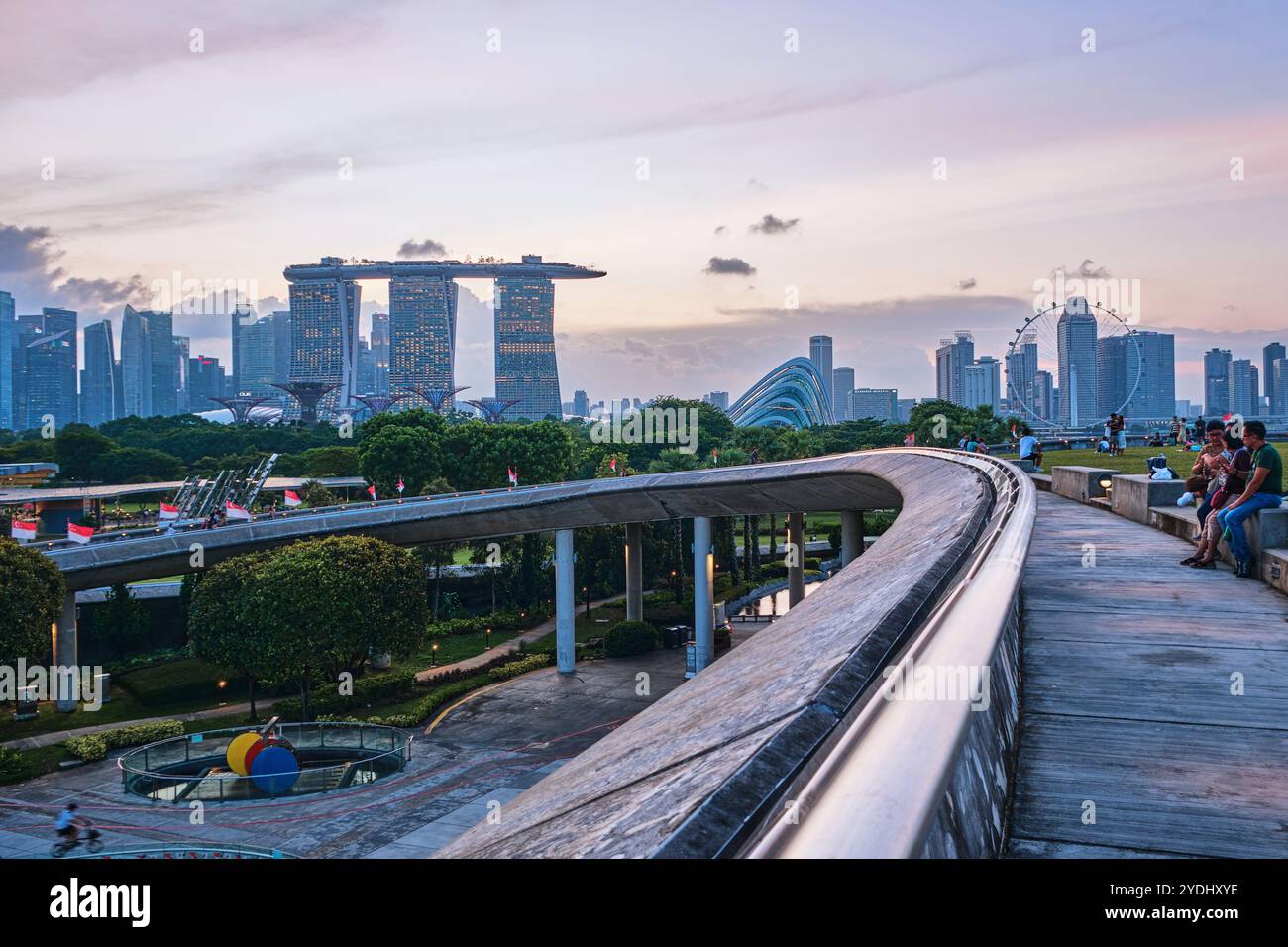 Singapore - August 18, 2024: Singapore city skyline from Marina Barrage ...