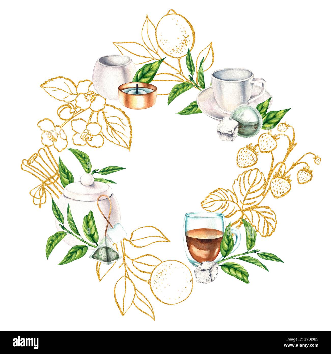 Gold tea set hi-res stock photography and images - Alamy