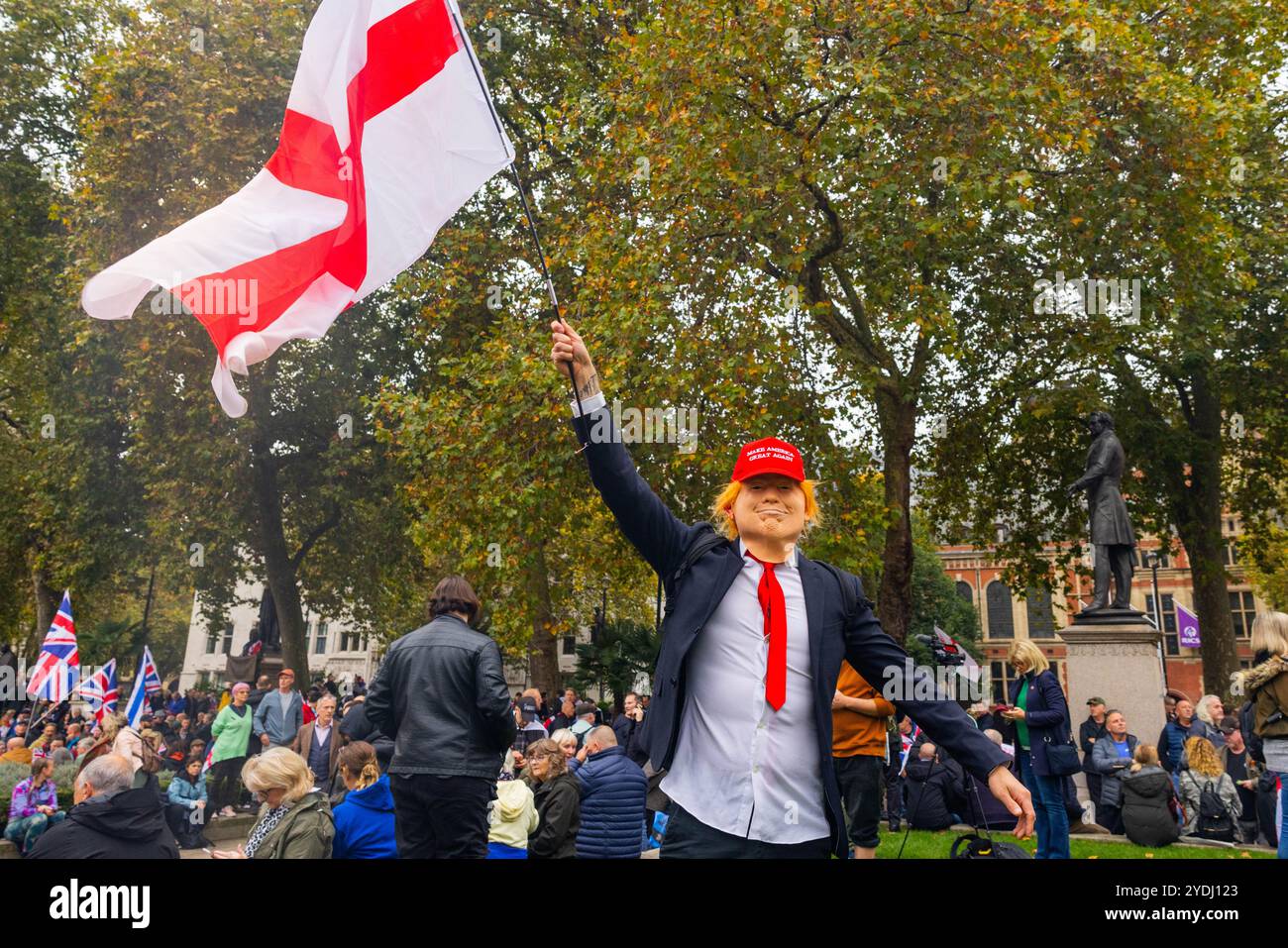 London, UK. 26 OCT, 2024. Man in mock Donald Trump outfit poses for the ...