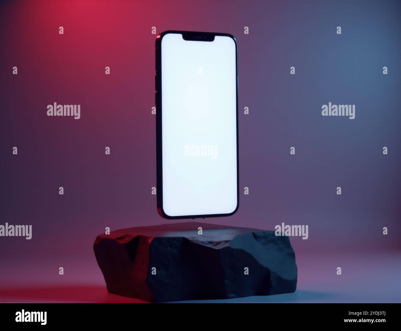 Front Side View of Floating iPhone 14 Pro Max with Empty White Screen ... Front Side View of Floating iPhone 14 Pro Max with Empty White Screen ...