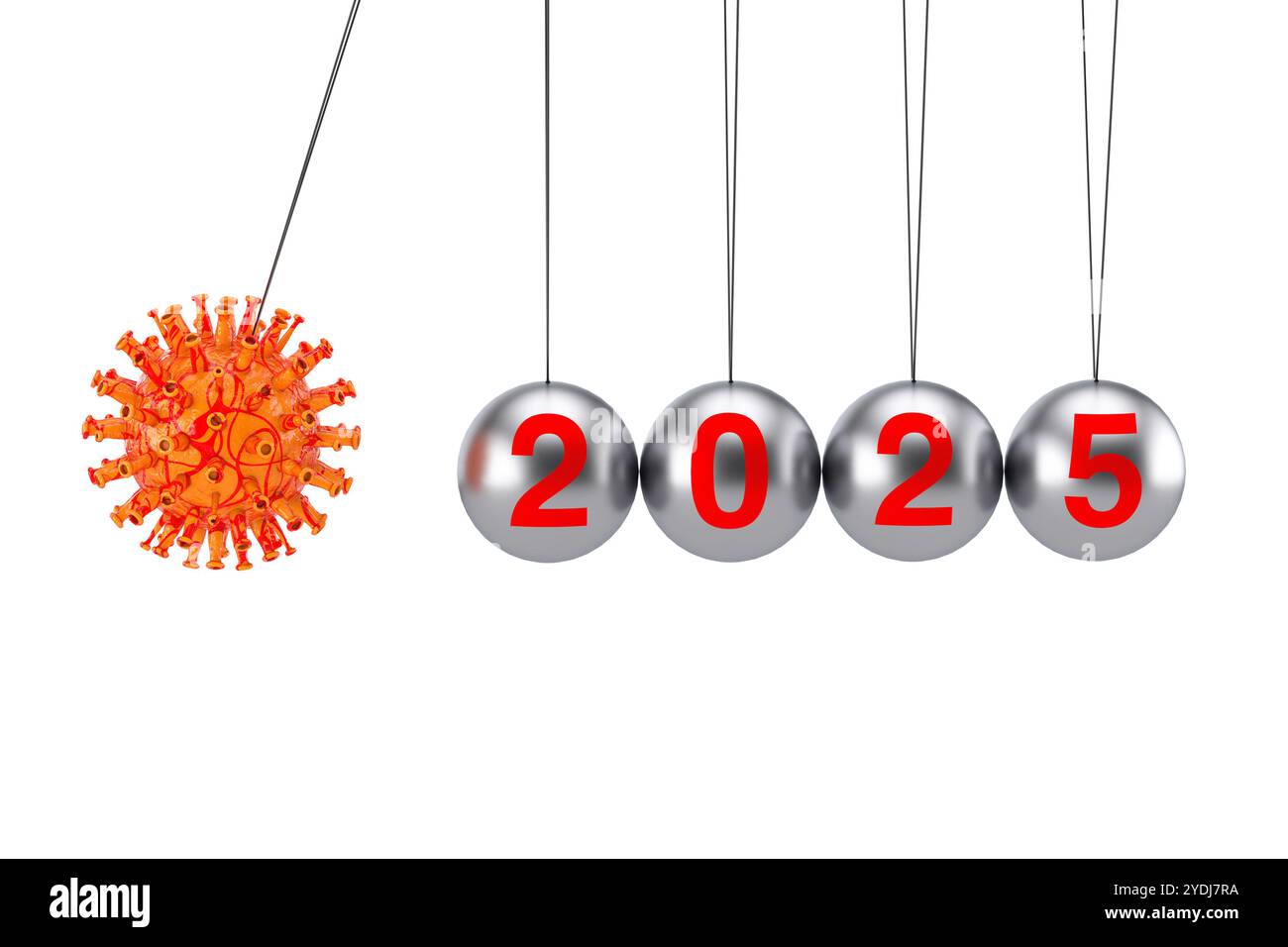 2025 Year World Crisis Concept. Coronavirus COVID-19 Cell Attack ...