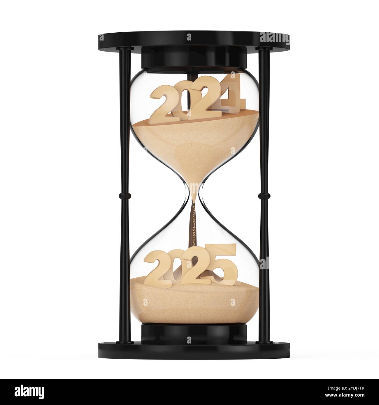 New 2025 Year Concept. Sand Falling in Hourglass Taking the Shape from ...