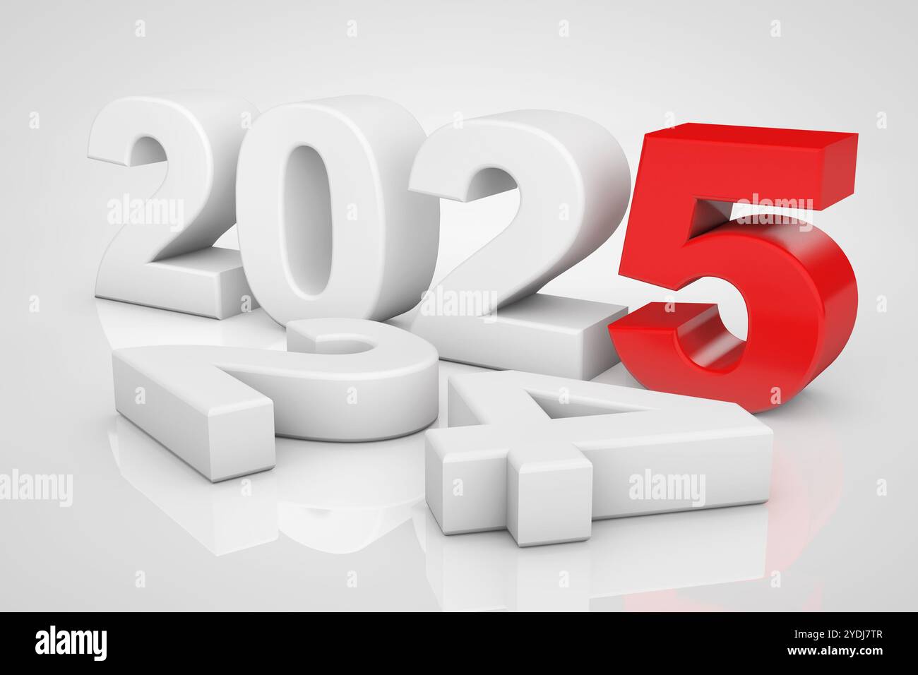 New Year 2025 3d Sign on a grey background. 3d Rendering Stock Photo ...