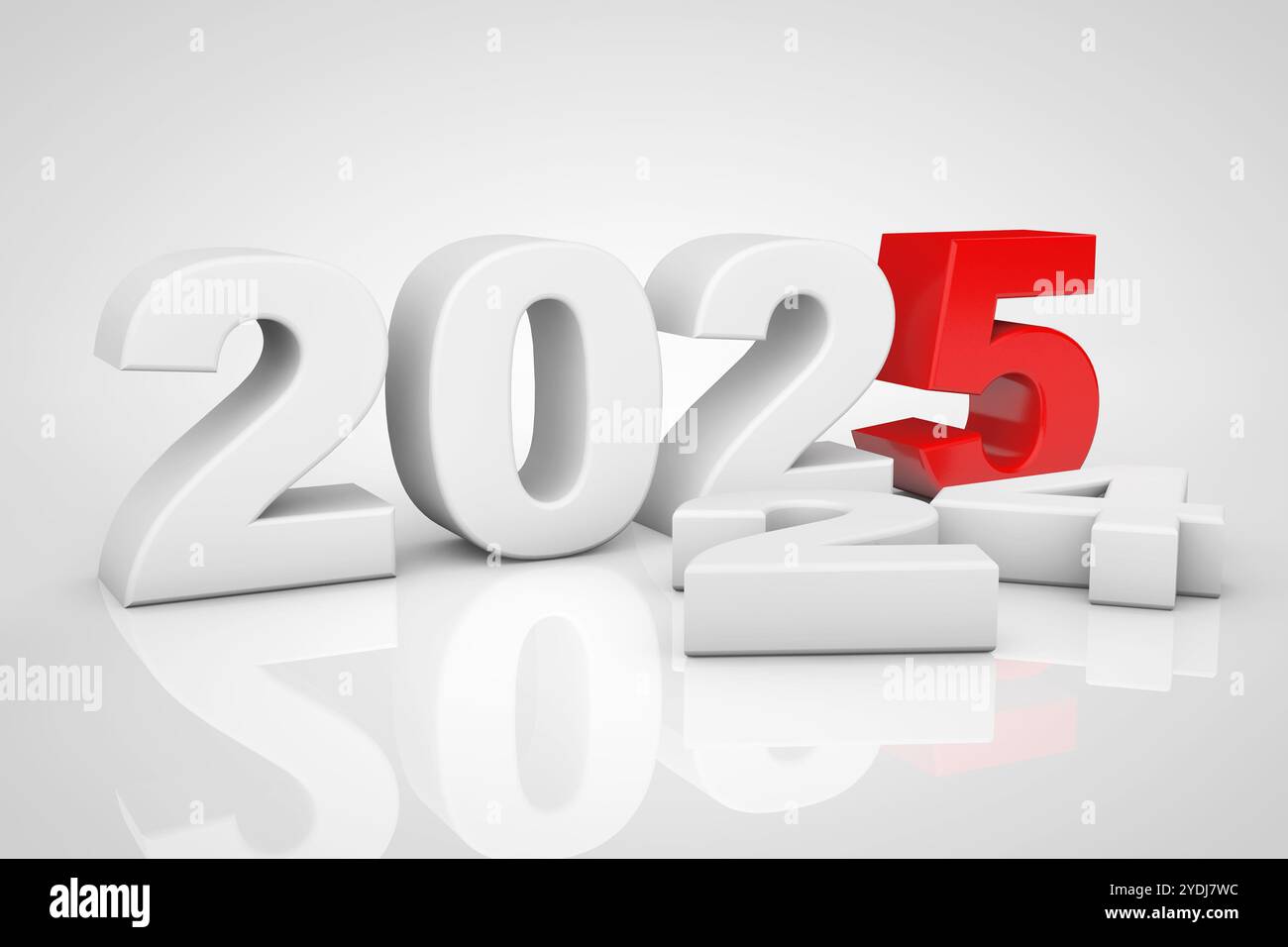 New Year 2025 3d Sign on a grey background. 3d Rendering Stock Photo ...