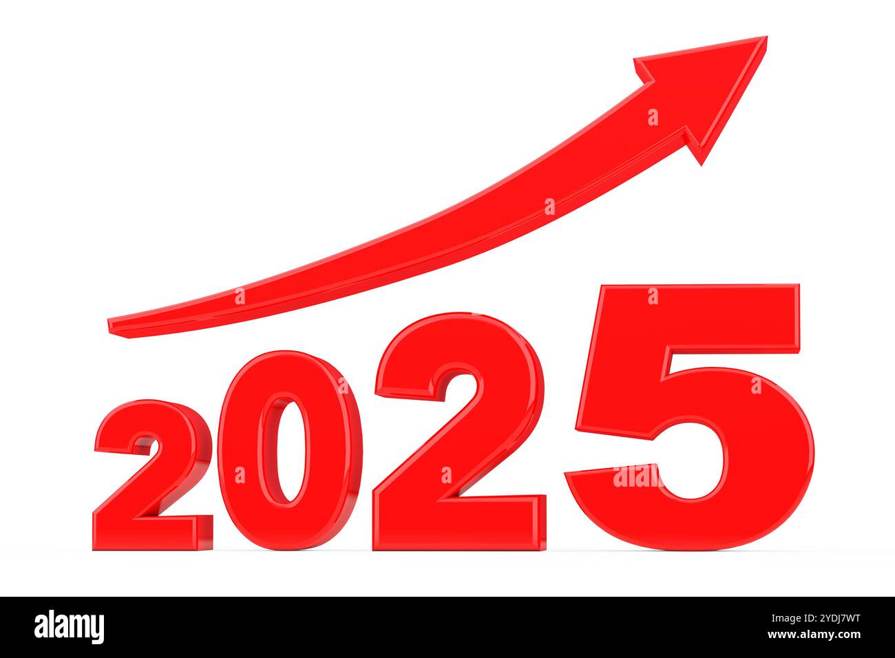 Progress Arrow in New 2025 Year Sign on a white background. 3d ...