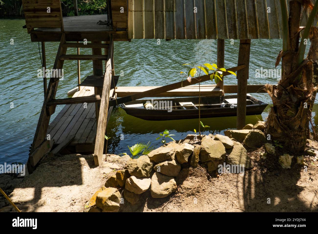 A dock on the Sittee River near Hopkins, Belize Stock Photo - Alamy