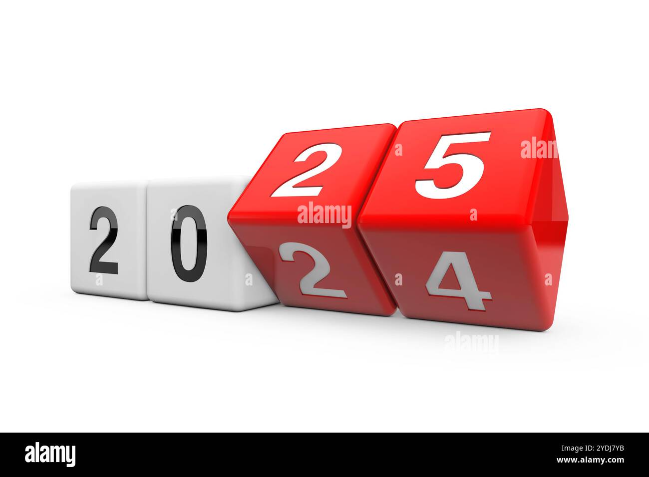 Blocks with the transition from year 2024 to 2025 on a white background ... Blocks with the transition from year 2024 to 2025 on a white background ...