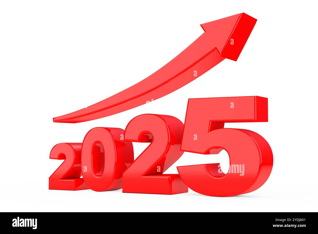 Progress Arrow in New 2025 Year Sign on a white background. 3d ...