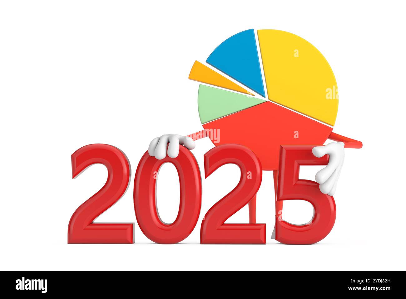 Info Graphics Business Pie Chart Character Person with Red 2025 New ...