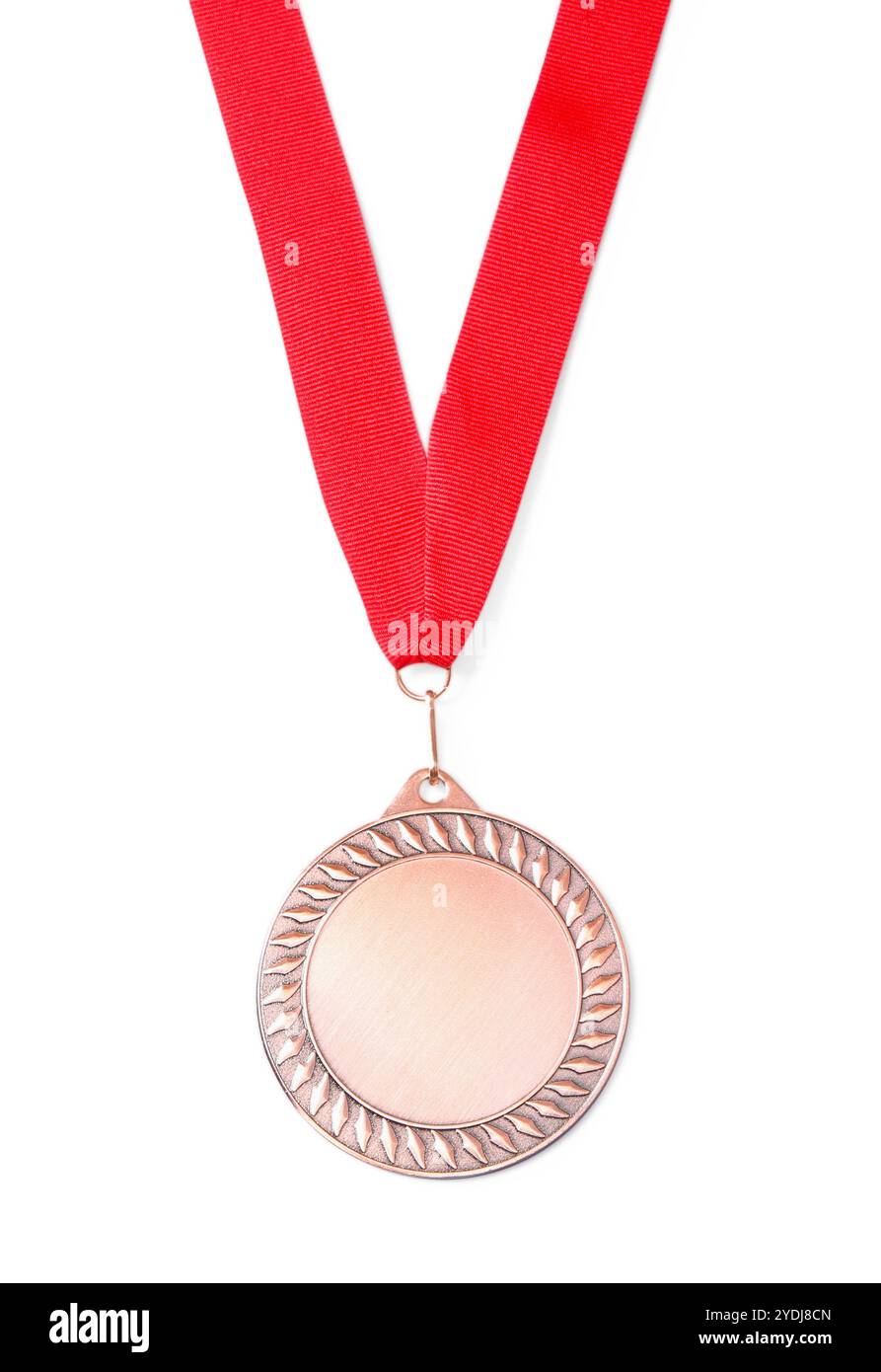 One bronze medal isolated on white, top view Stock Photo - Alamy