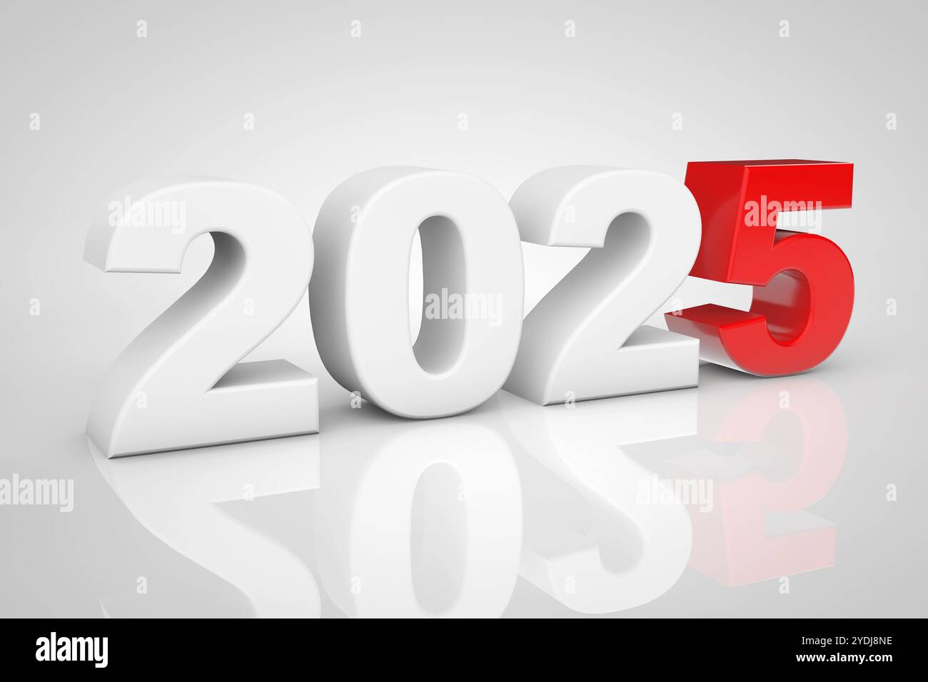 New Year 2025 3d Sign on a grey background. 3d Rendering Stock Photo ...