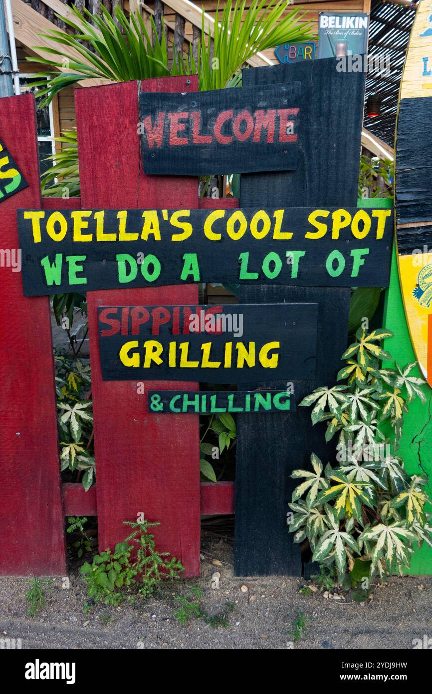 Cool Spot restaurant in Hopkins, Belize Stock Photo - Alamy
