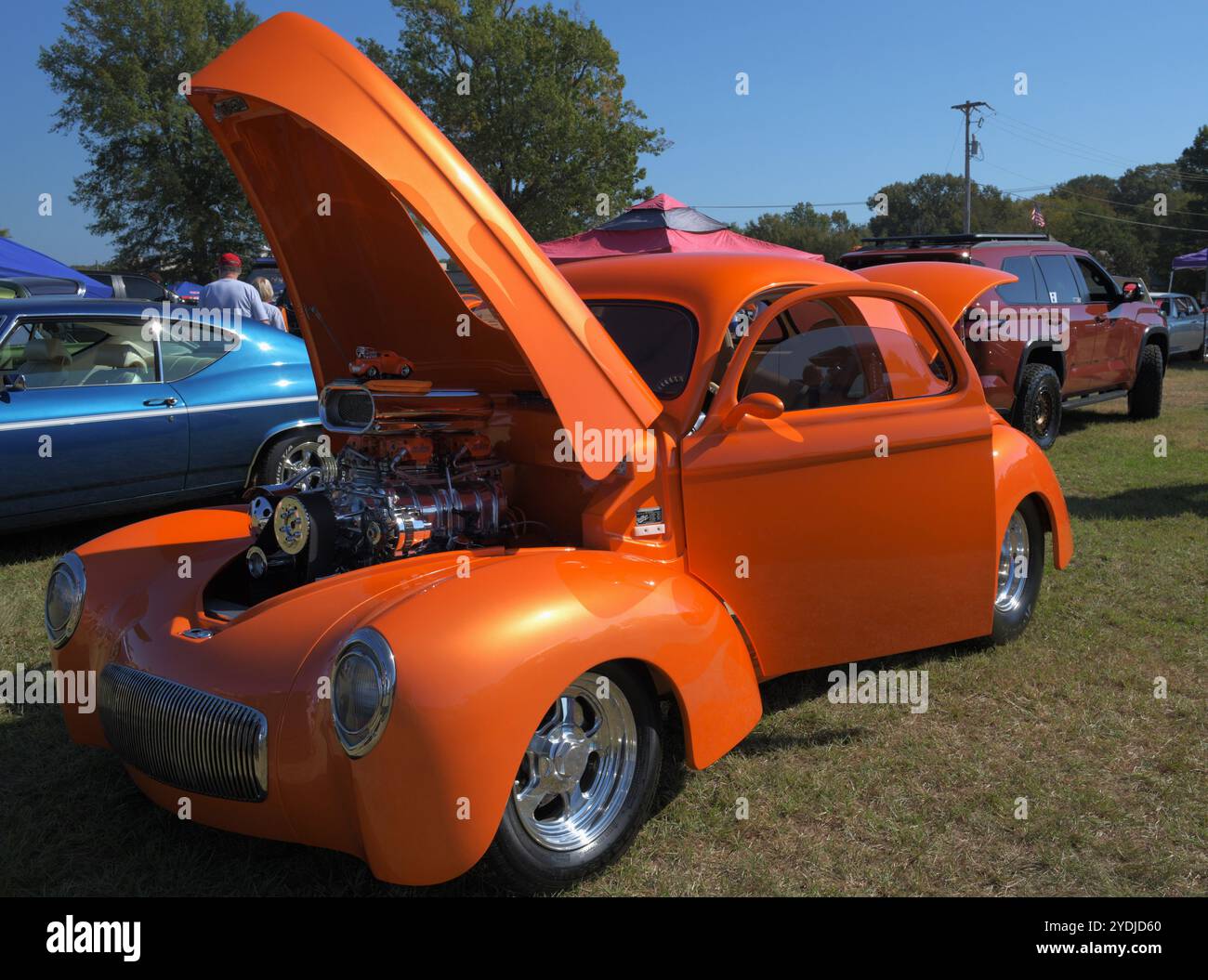 Vintage classic 1941 orange Willys Coupe Stock Photo - Alamy