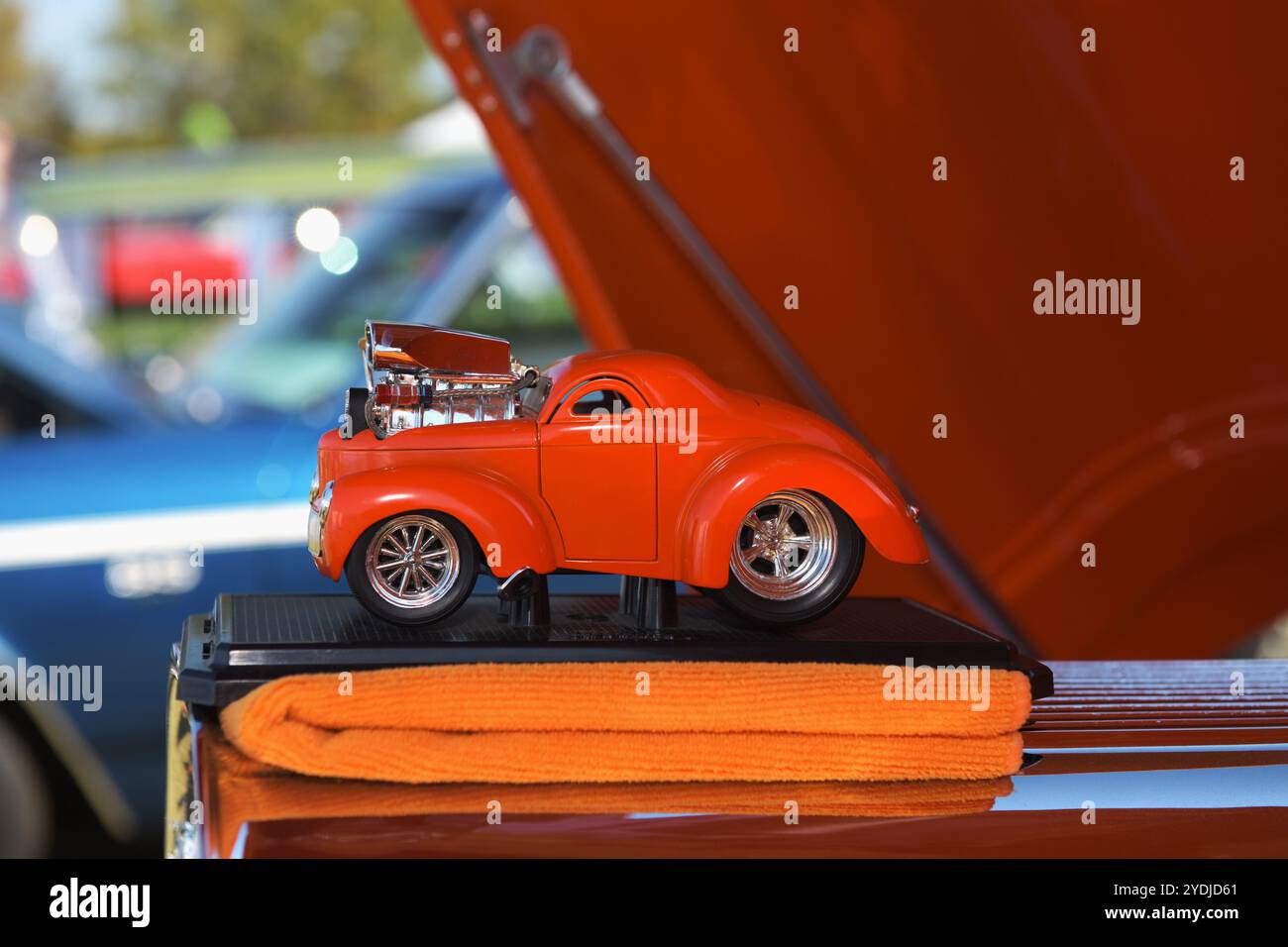 Vintage classic 1941 orange Willys Coupe Stock Photo - Alamy