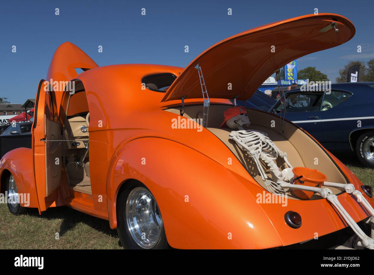 Vintage classic 1941 orange Willys Coupe Stock Photo - Alamy