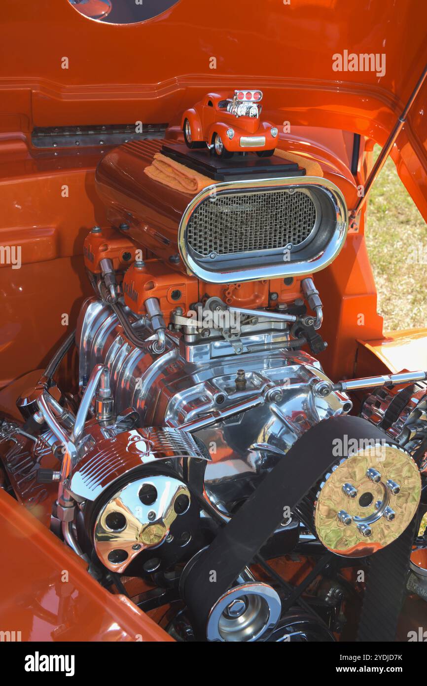 Vintage classic 1941 orange Willys Coupe Stock Photo - Alamy