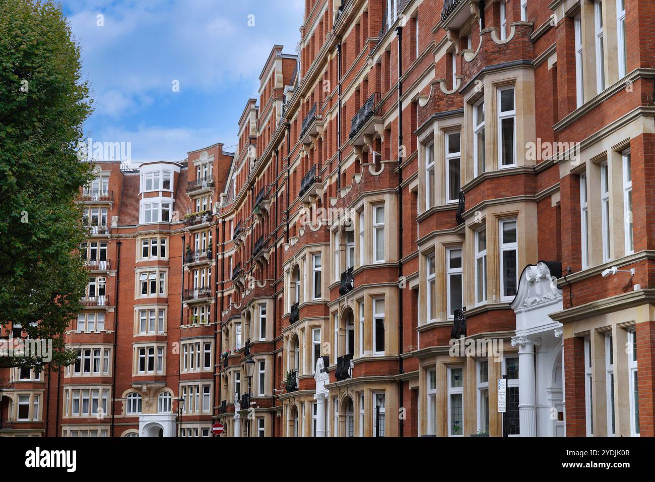 London, England, elegant old red brick apartment buildings Stock Photo ...
