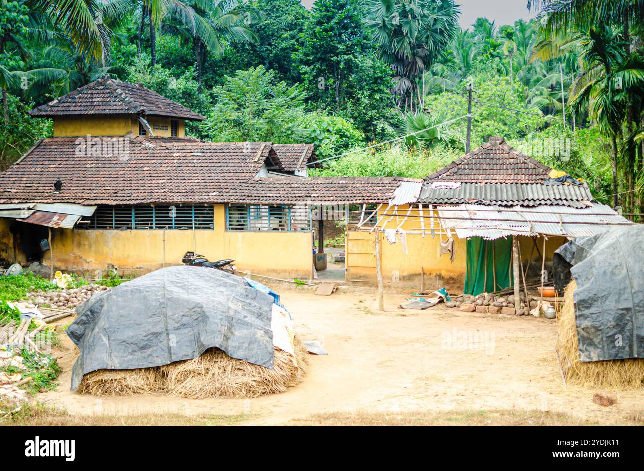 Typical landscape of rural India along the Konkan Railway route from ...