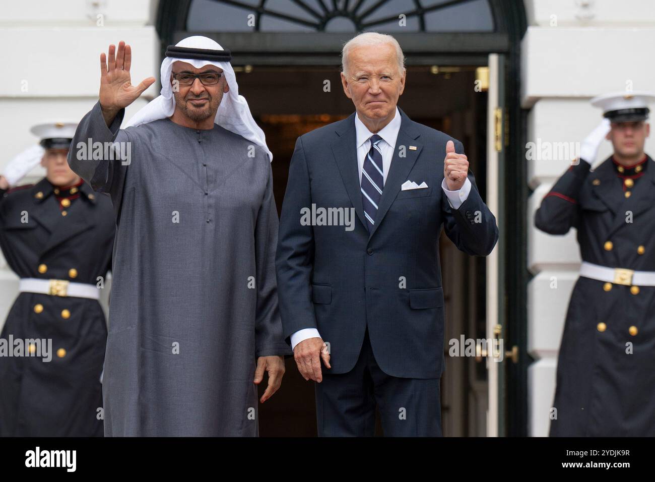 President Joe Biden greets President Mohammed bin Zayed Al Nahyan of ...