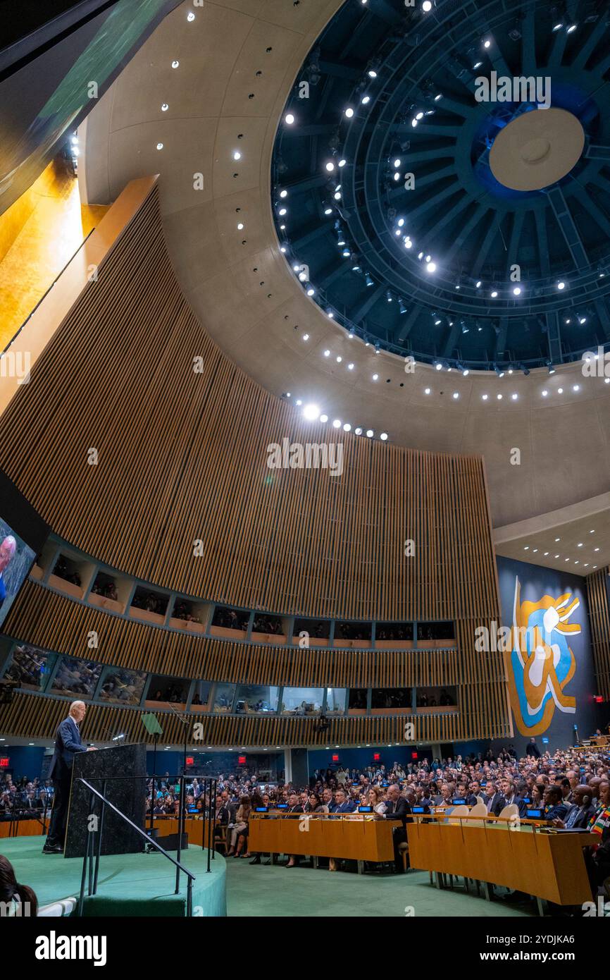 President Joe Biden speaks at the 79th session of the United Nations ...