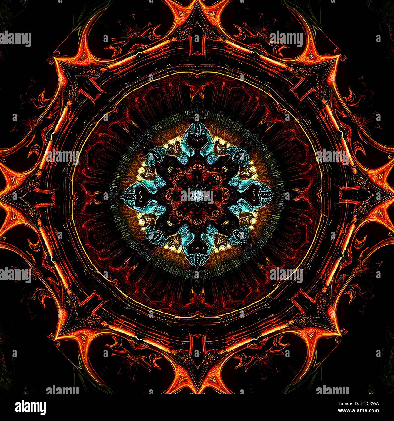 Psychedelic Fractal Mandala Abstract with Cosmic Symmetry and ...