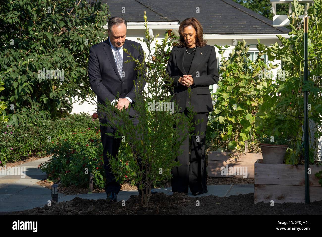 Vice President Kamala Harris and Second Gentleman Doug Emhoff plant a ...