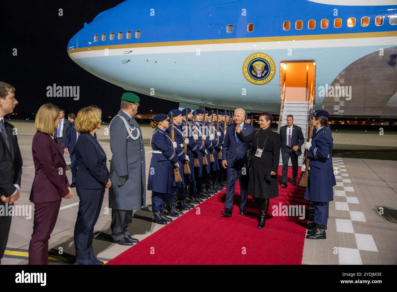 President Joe Biden greets Chief of Protocol Karin Marschall, U.S ...