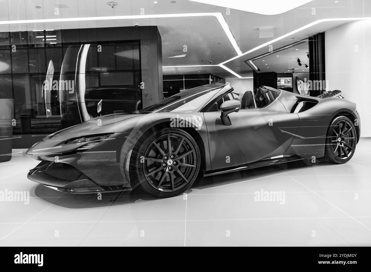 New York City, USA - August 09, 2023: Ferrari SF90 Stradale convertible ...