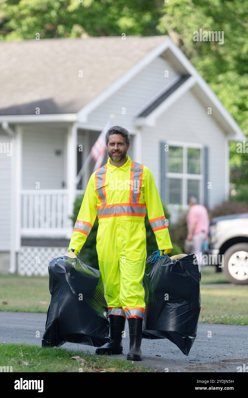 Keeping garbage plastic into bag for trash. Pollution and recycling ...