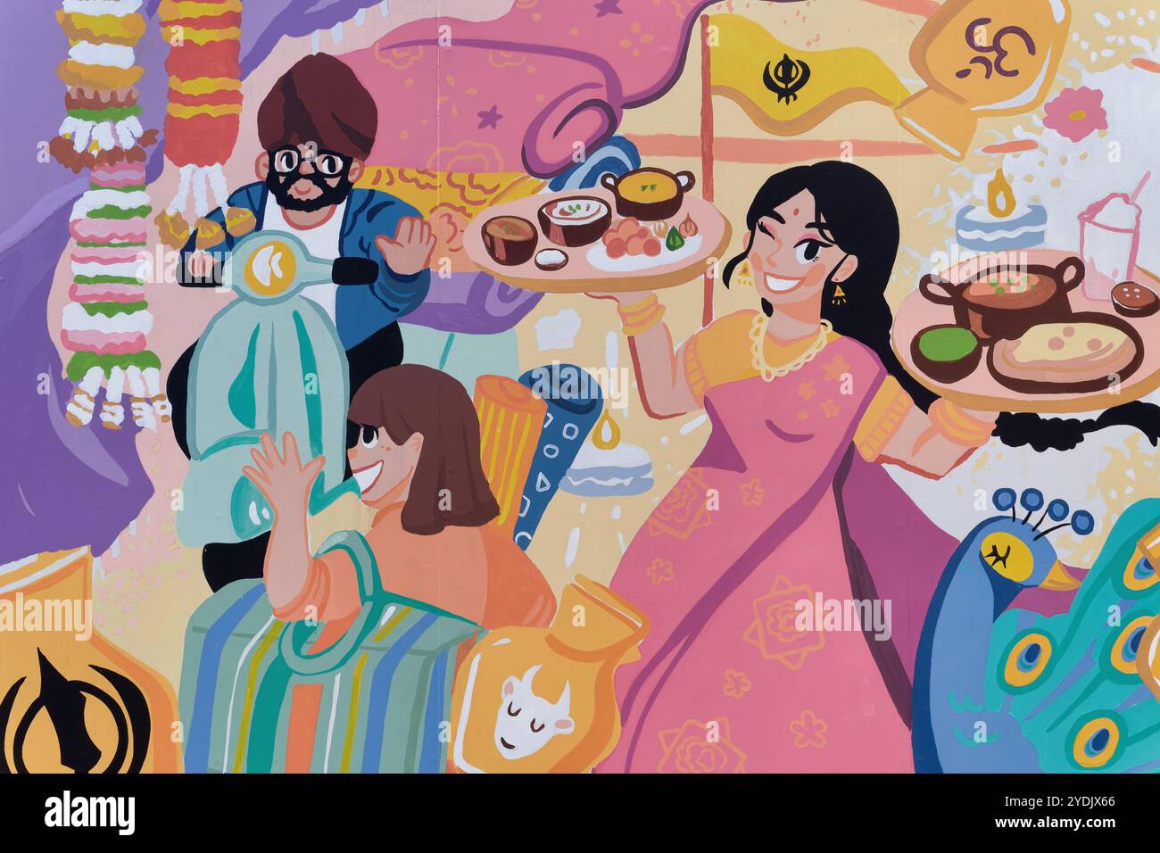 A mural at Klong Ong Ang Walking Street in the Chinatown/Pahurat area ...