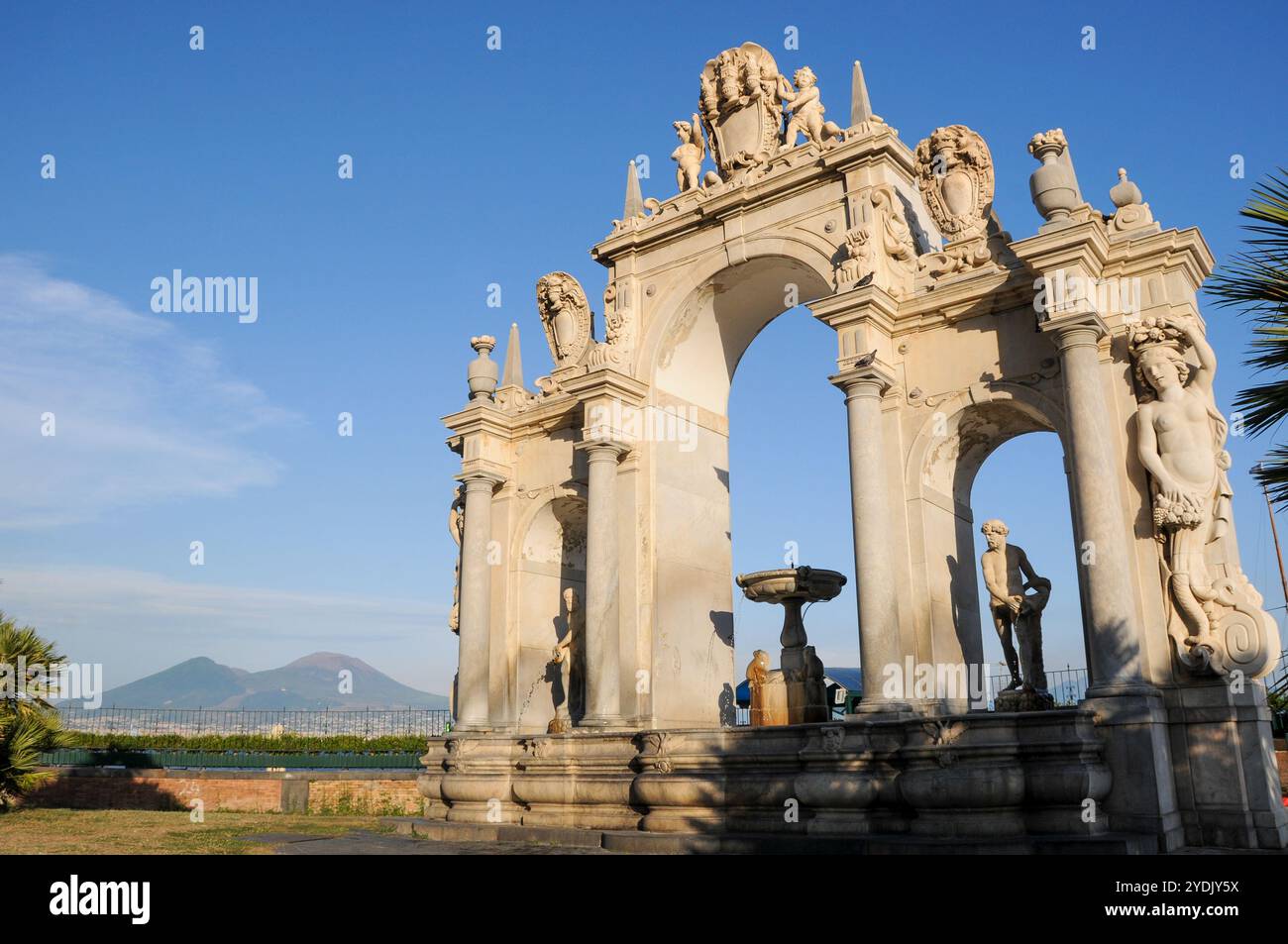 Fountain of the Giant in via Partenope in Naples; also called Fountain ...