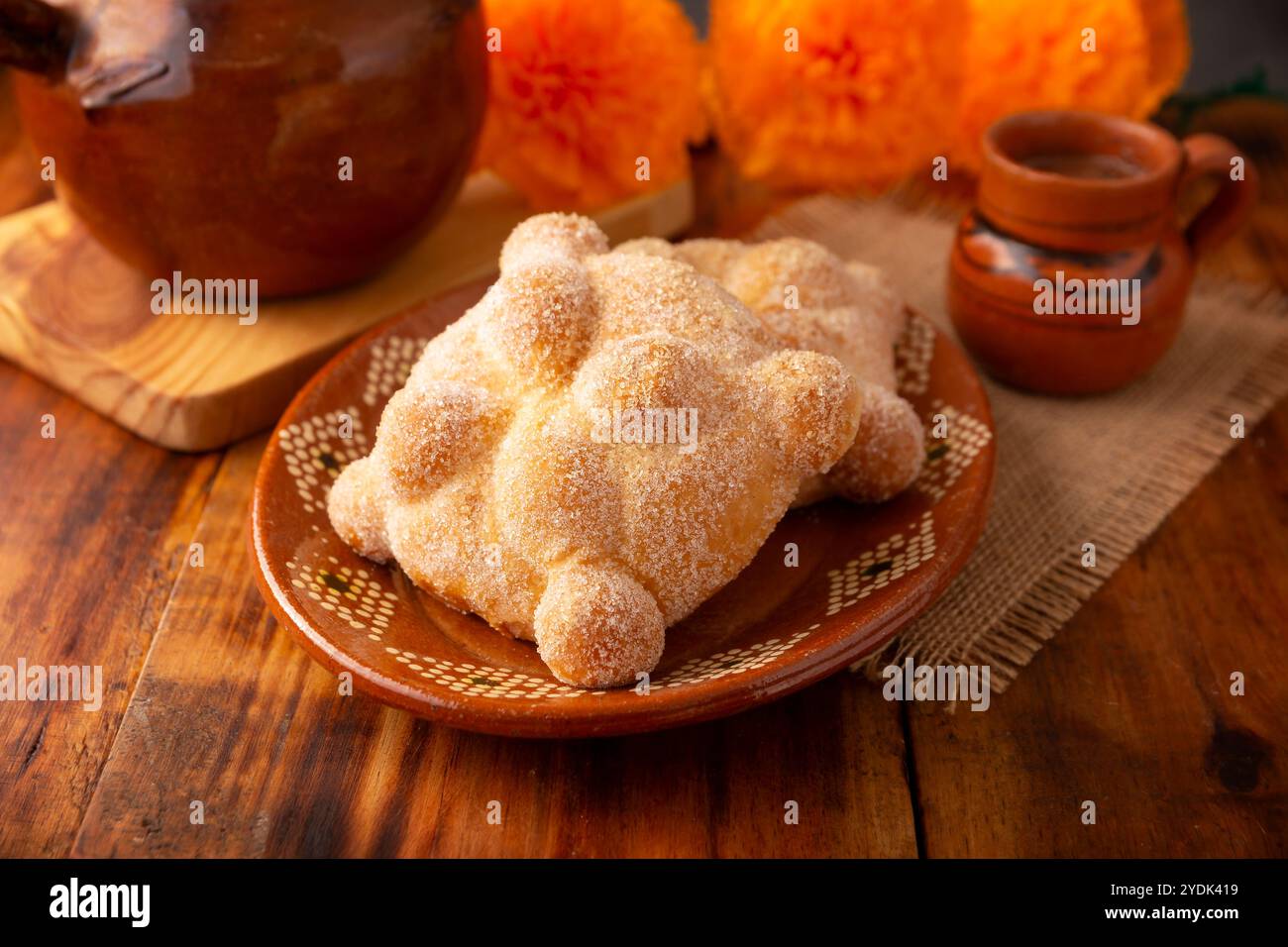 Pan de Muerto. Typical Mexican sweet bread that is consumed in the ...