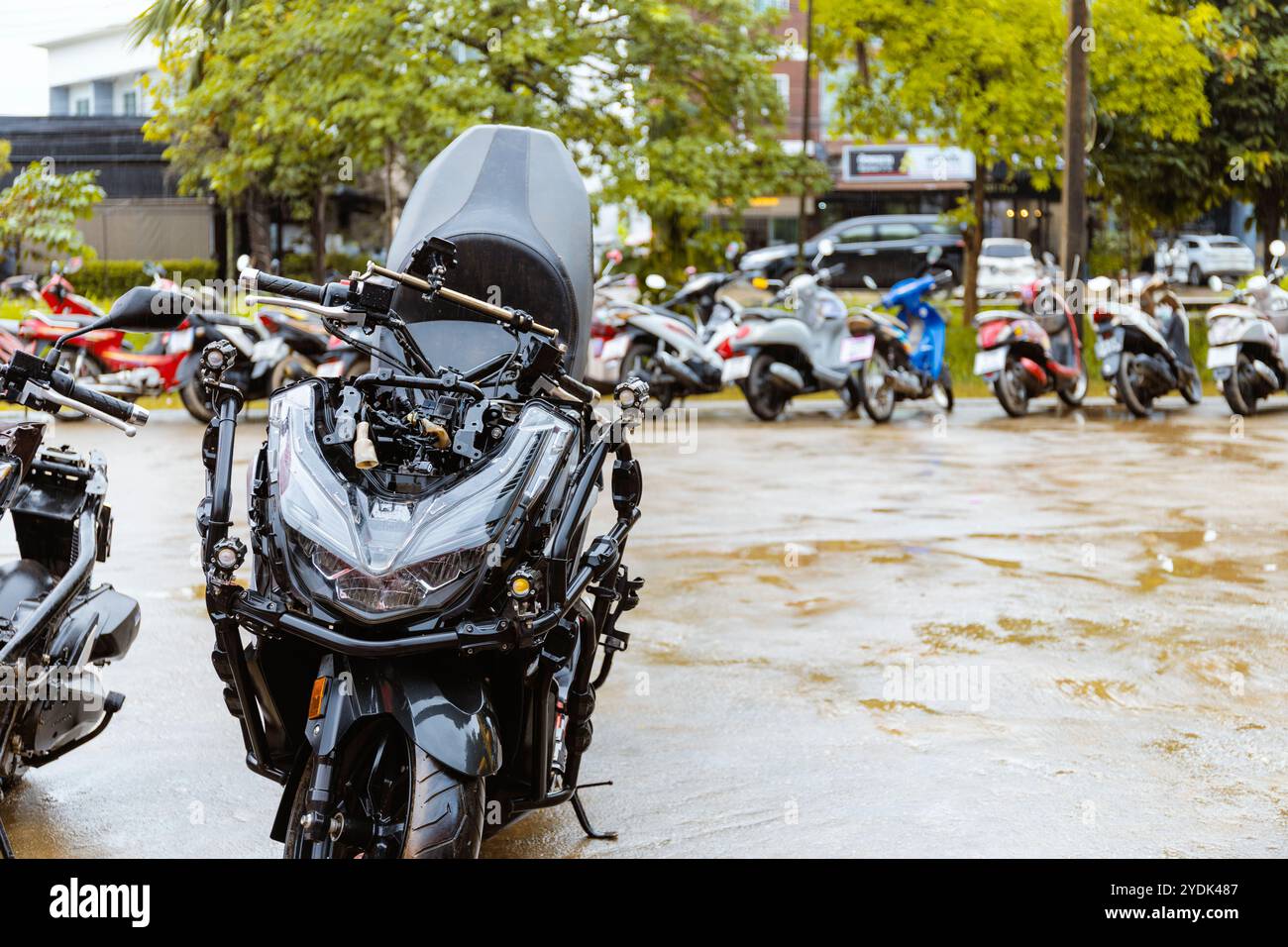 picture of motorcycle damaged by flooding Stock Photo - Alamy