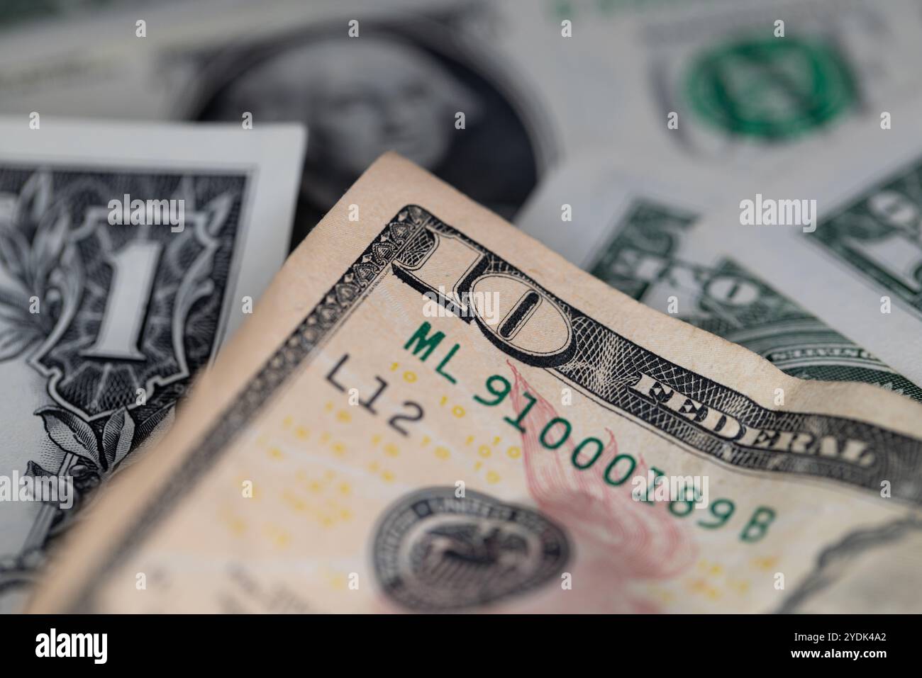 Crumpled US 10 dollar banknote for design purpose Stock Photo - Alamy