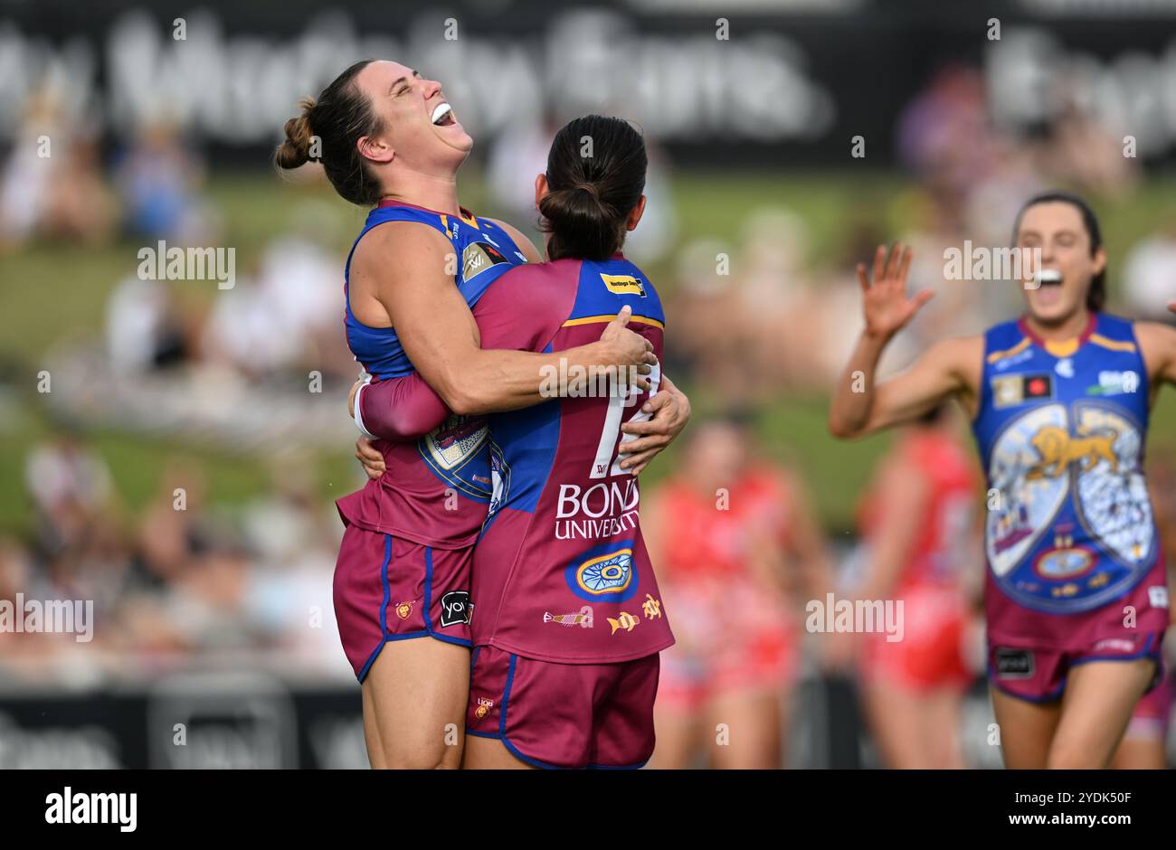 Brisbane, Australia. 27th Oct, 2024. Cathy Svarc (left) of the Lions ...
