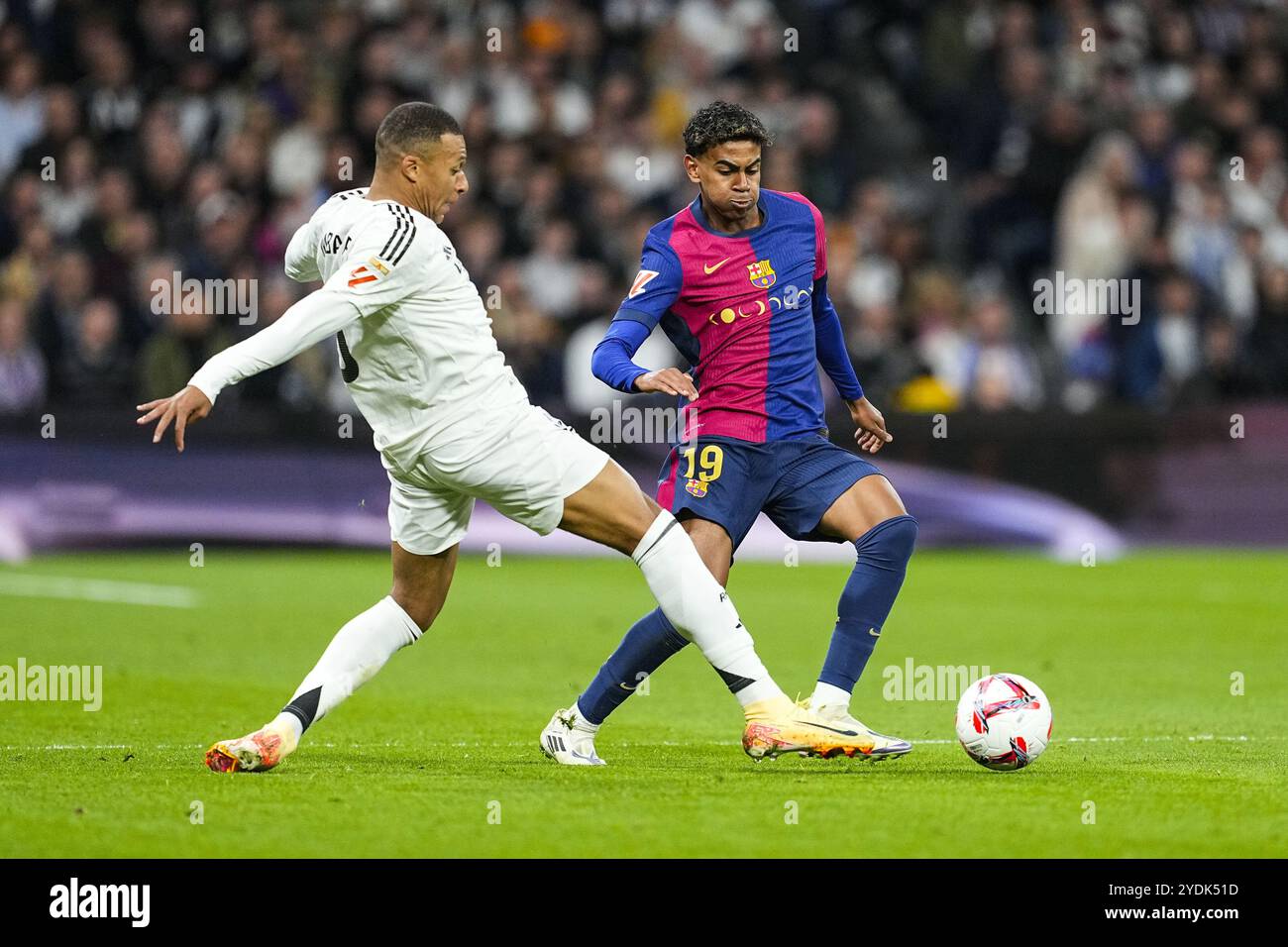 Kylian Mbappe of Real Madrid and Lamine Yamal of FC Barcelona during the Spanish championship La ...