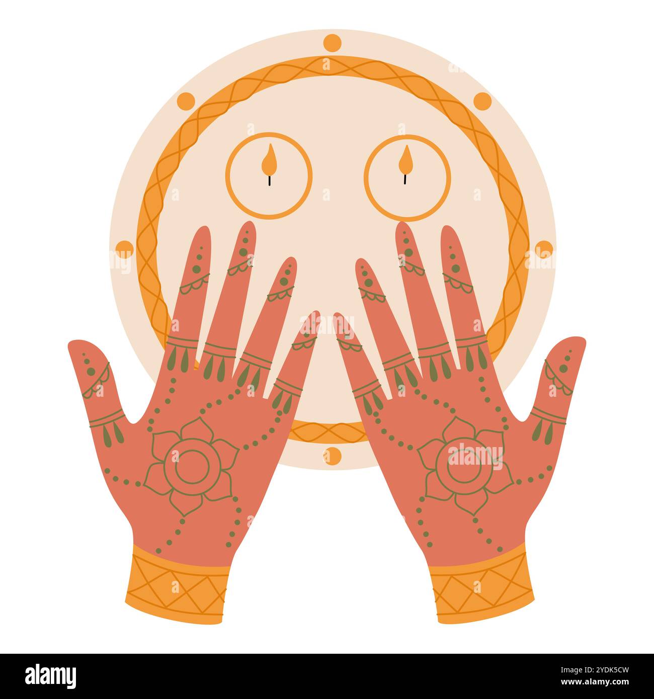 Henna Hand. Ceremony at henna night. Arabic culture tradition ...