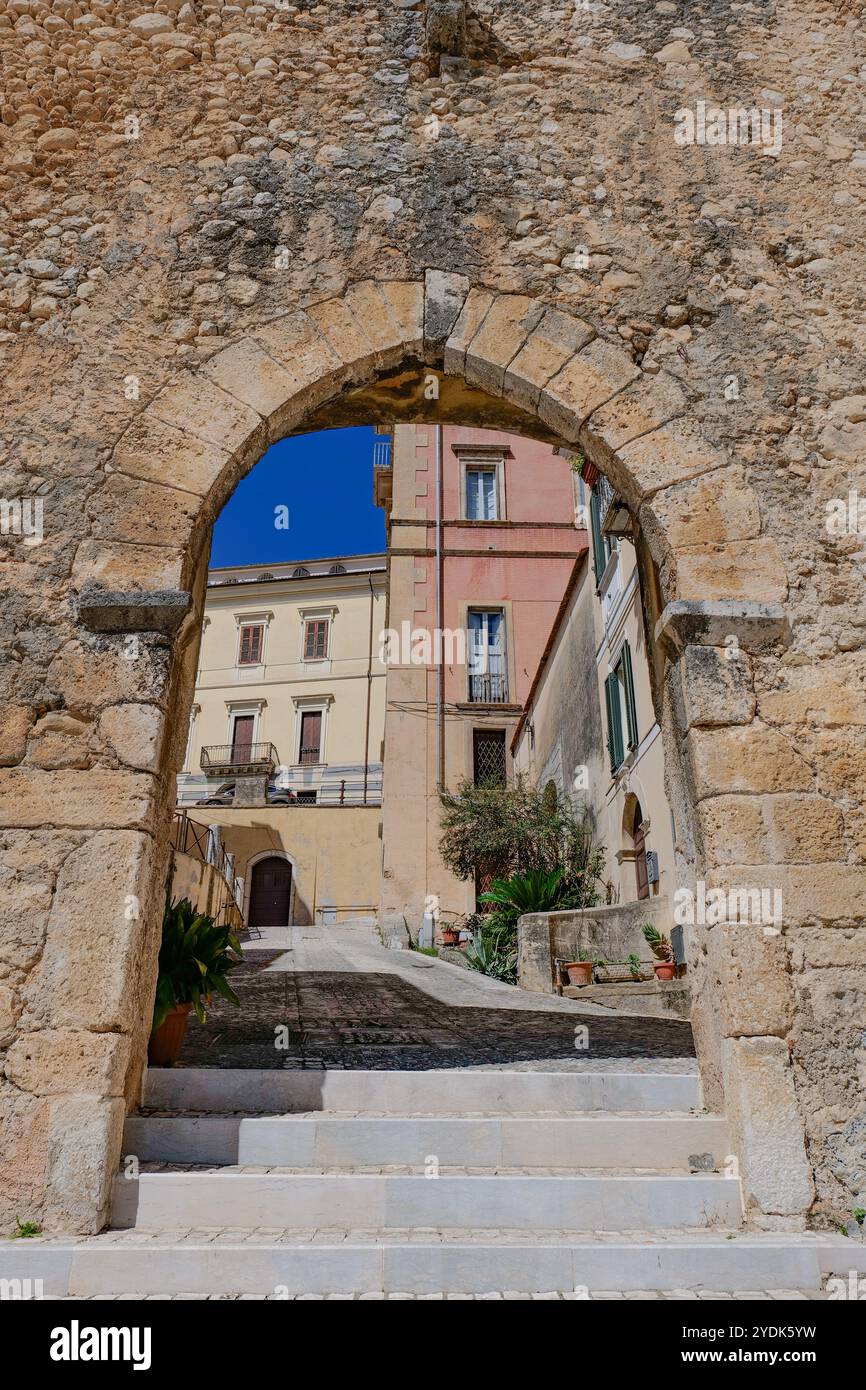 An entrance arch in the medieval town of Alvito, Italy Stock Photo - Alamy