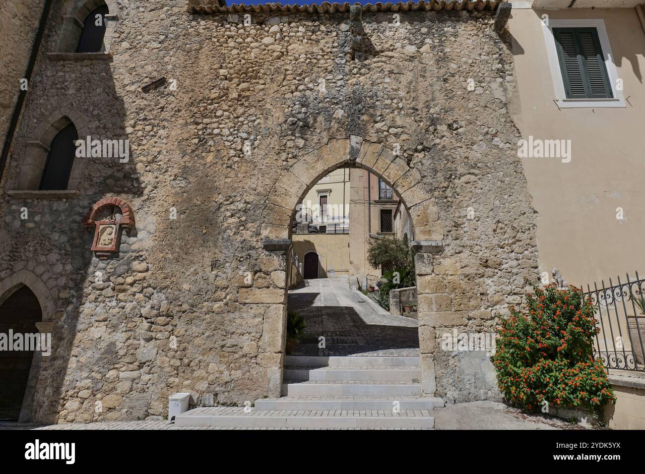 An entrance arch in the medieval town of Alvito, Italy Stock Photo - Alamy