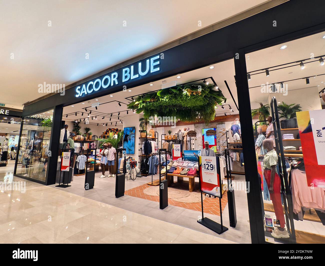 KUALA LUMPUR, MALAYSIA - AUGUST 28, 2024: Sacoor blue brand retail shop ...